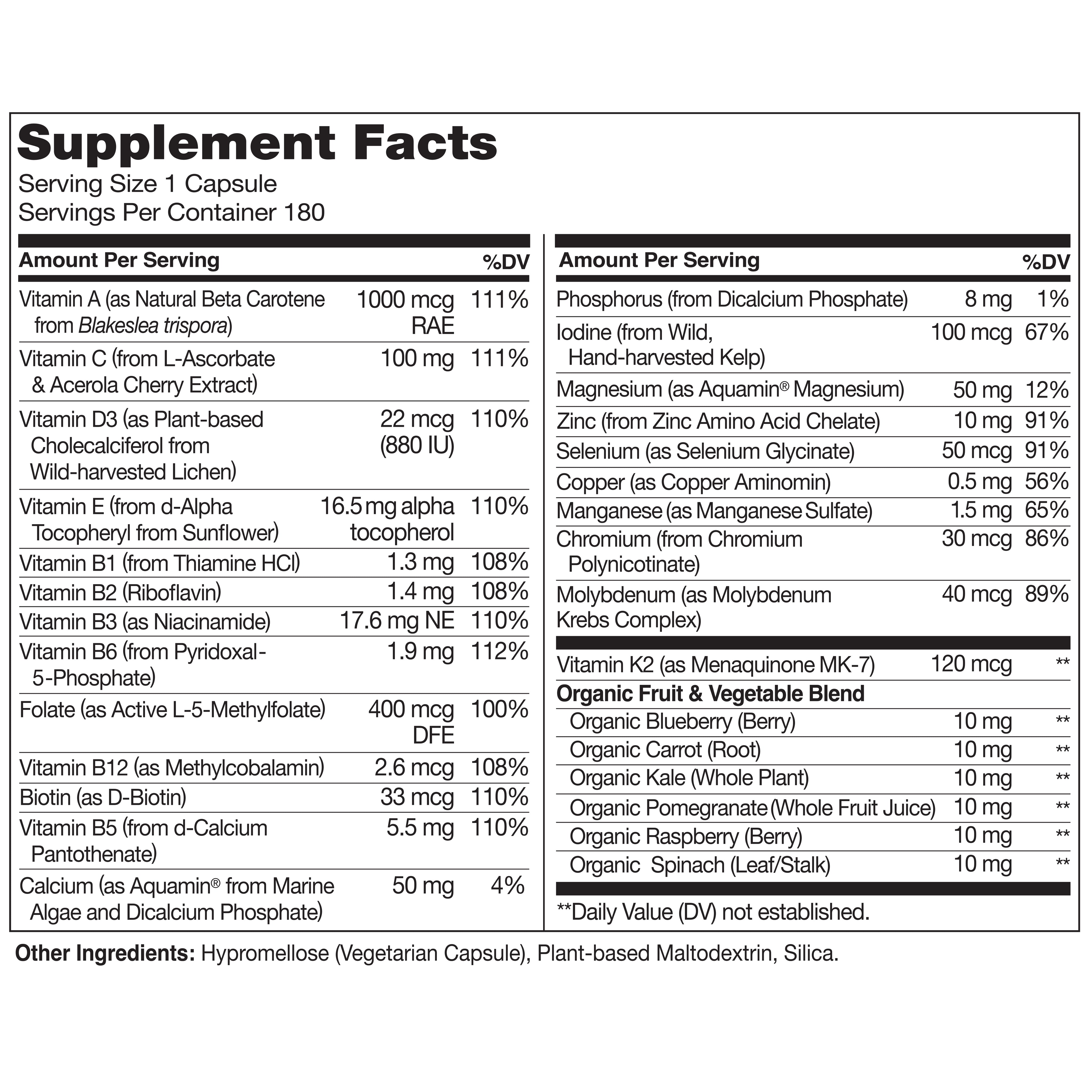 One Daily Multivitamin for Men | Vegan Friendly, Plant-Based, Whole ...