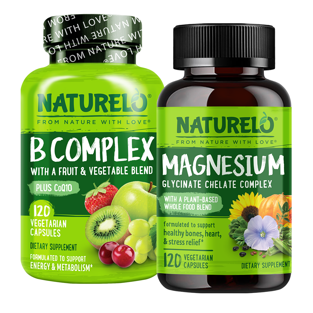 Magnesium Glycinate Complex & B Complex Bundle – NATURELO Premium ...
