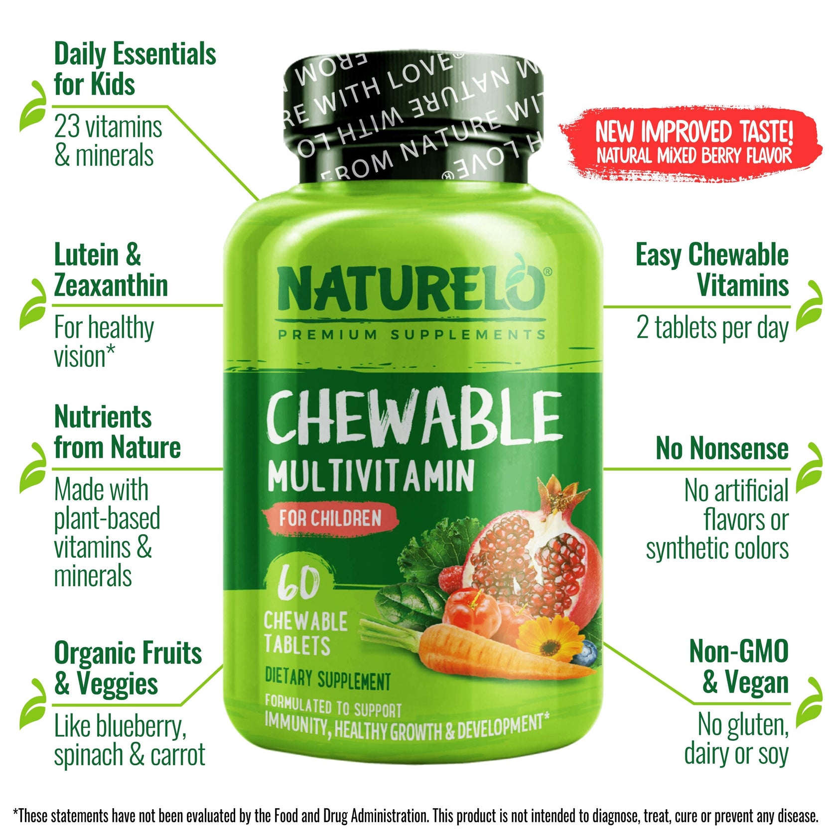 NATURELO Chewable Vitamin for Kids – Multivitamin with Whole Food ...