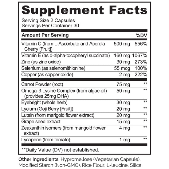 Eye Health Vitamins with AREDS 2 Formula | Naturelo Premium Supplements