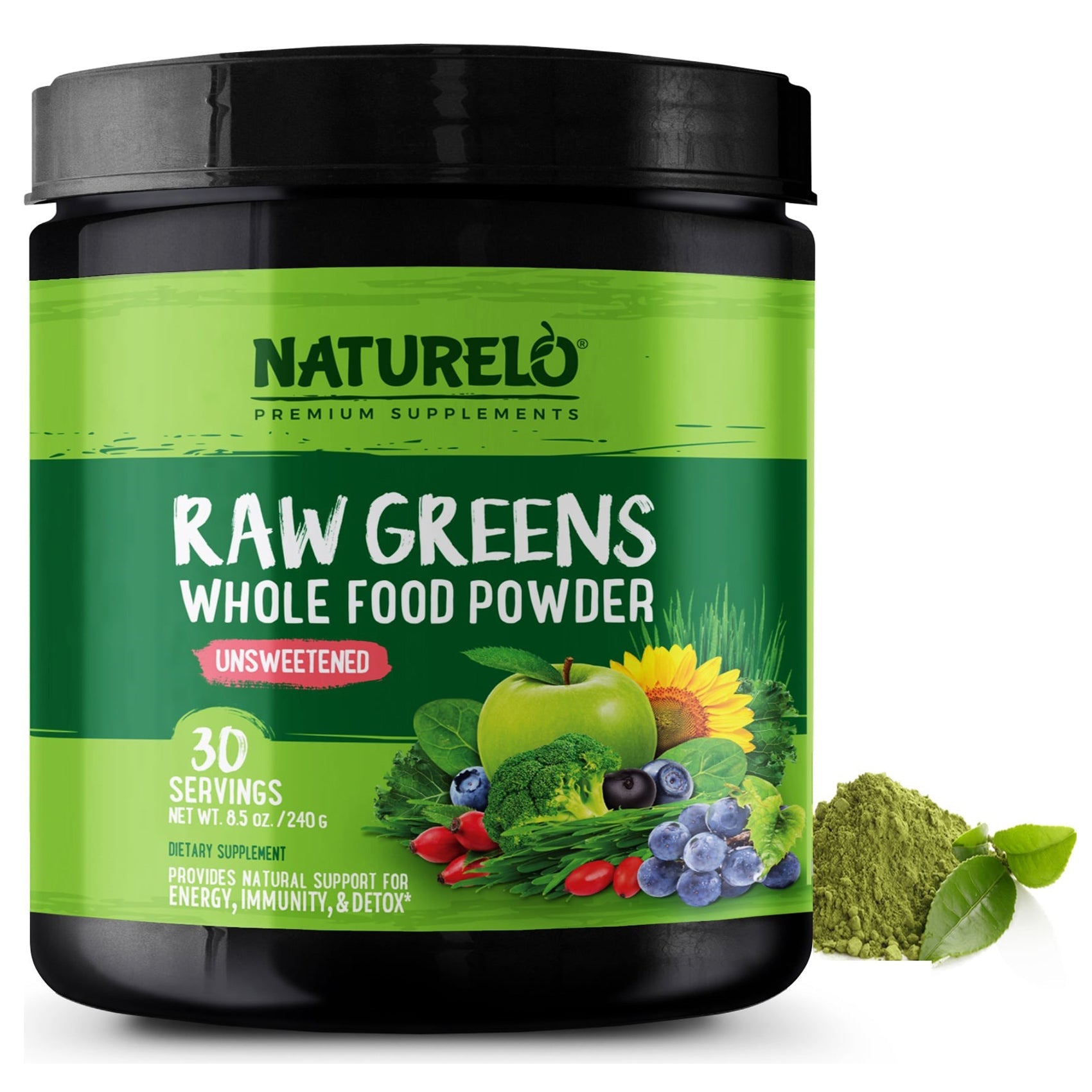 Raw Greens Superfood Powder | Whole Food Nutrition | Naturelo Premium ...