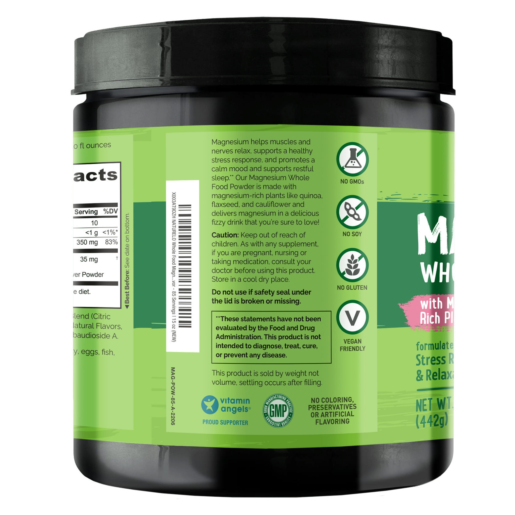 Magnesium Powder | Vegan Friendly, Whole Food | Naturelo Prmeium ...