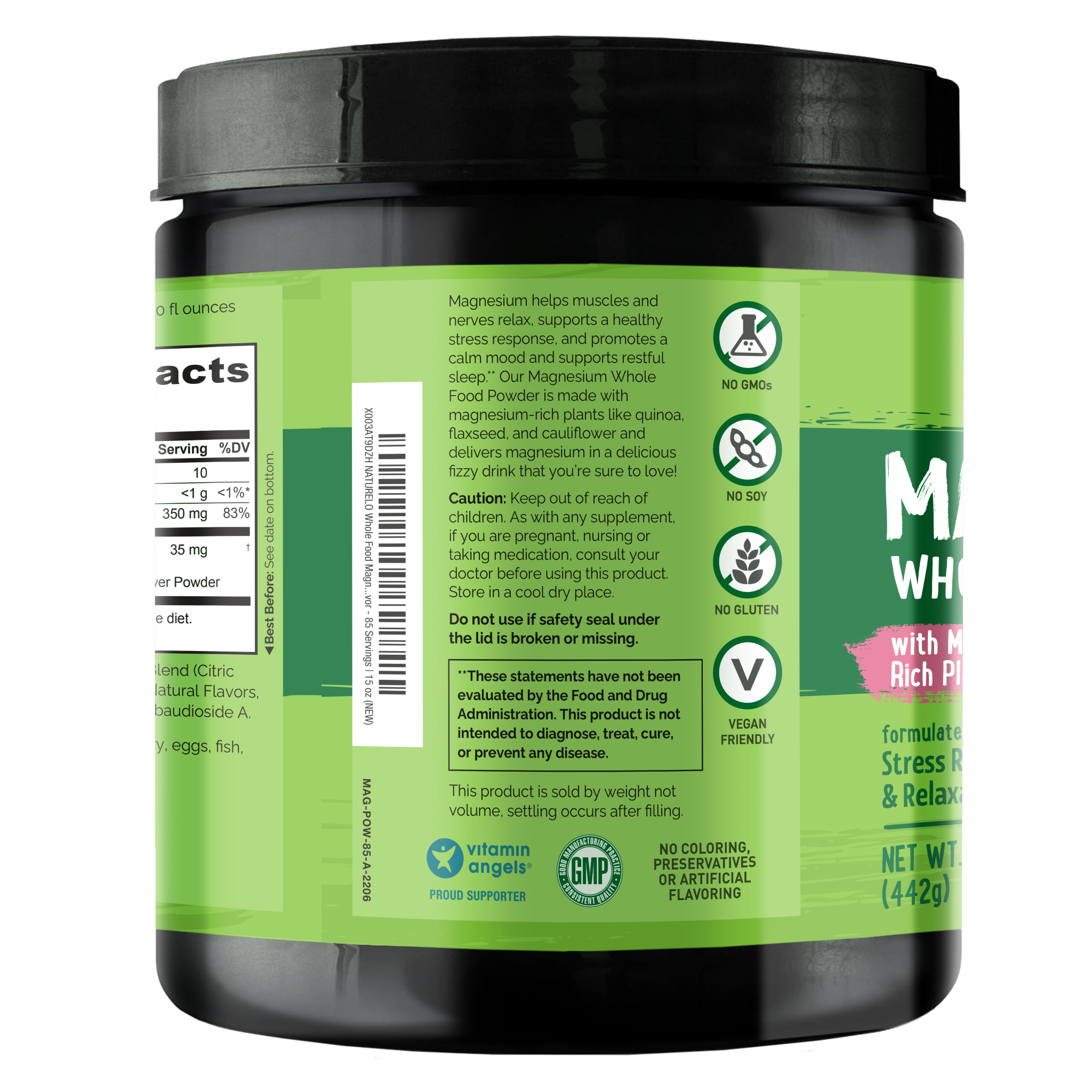 Magnesium Powder | Vegan Friendly, Whole Food | Naturelo Prmeium ...