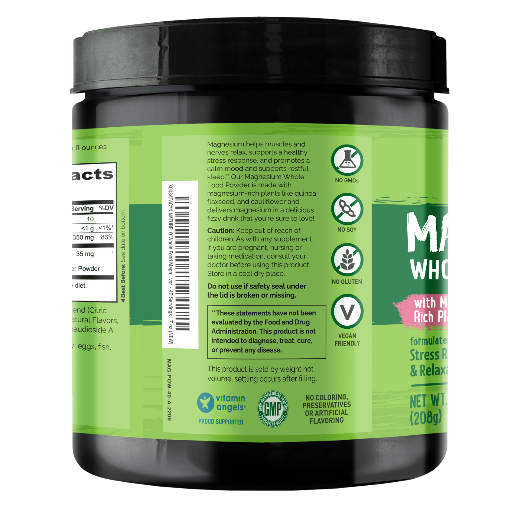 Magnesium Powder | Vegan Friendly, Whole Food | Naturelo Prmeium ...