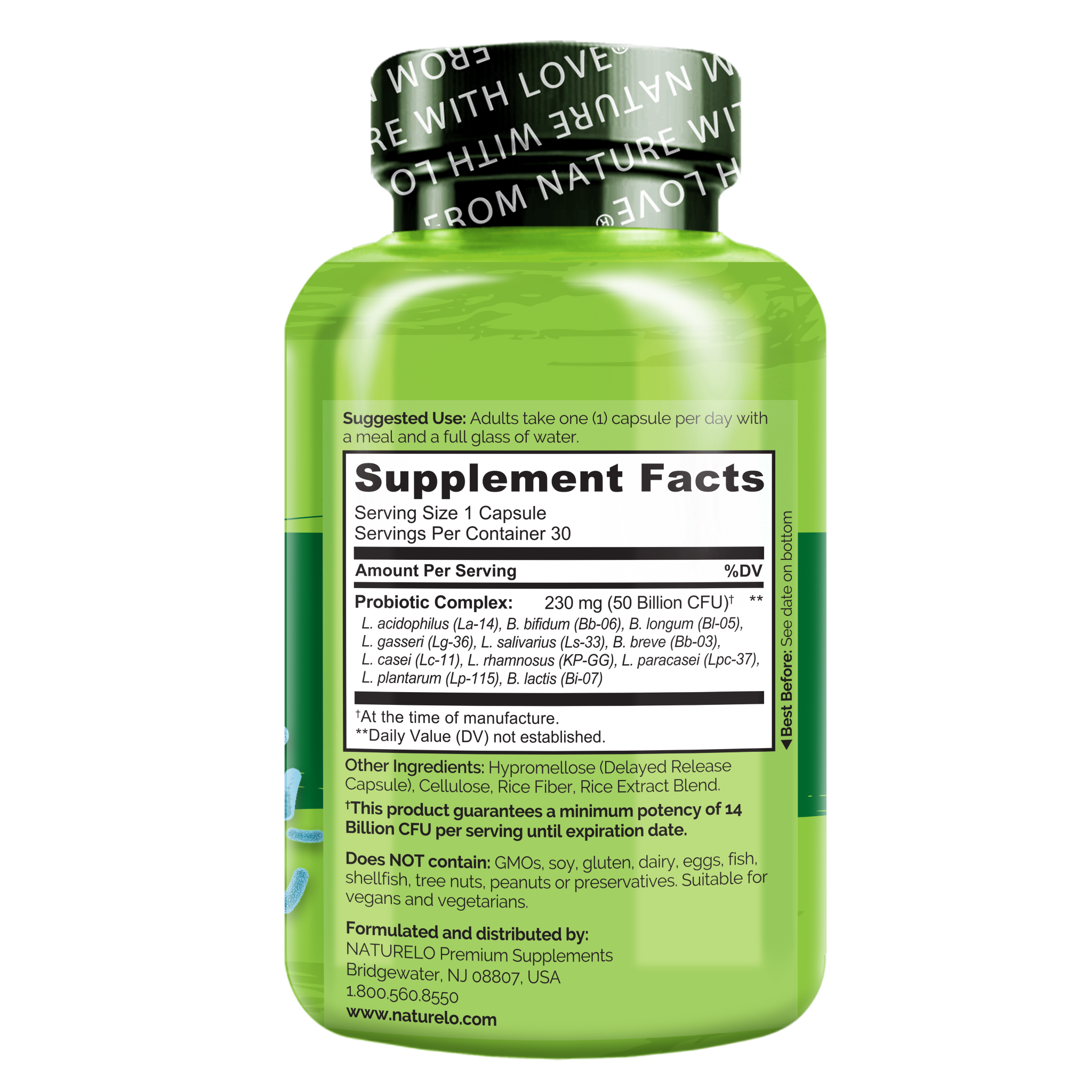 Vegan Probiotic Supplement | 50 Billion CFU | 11 Probiotic Strains ...