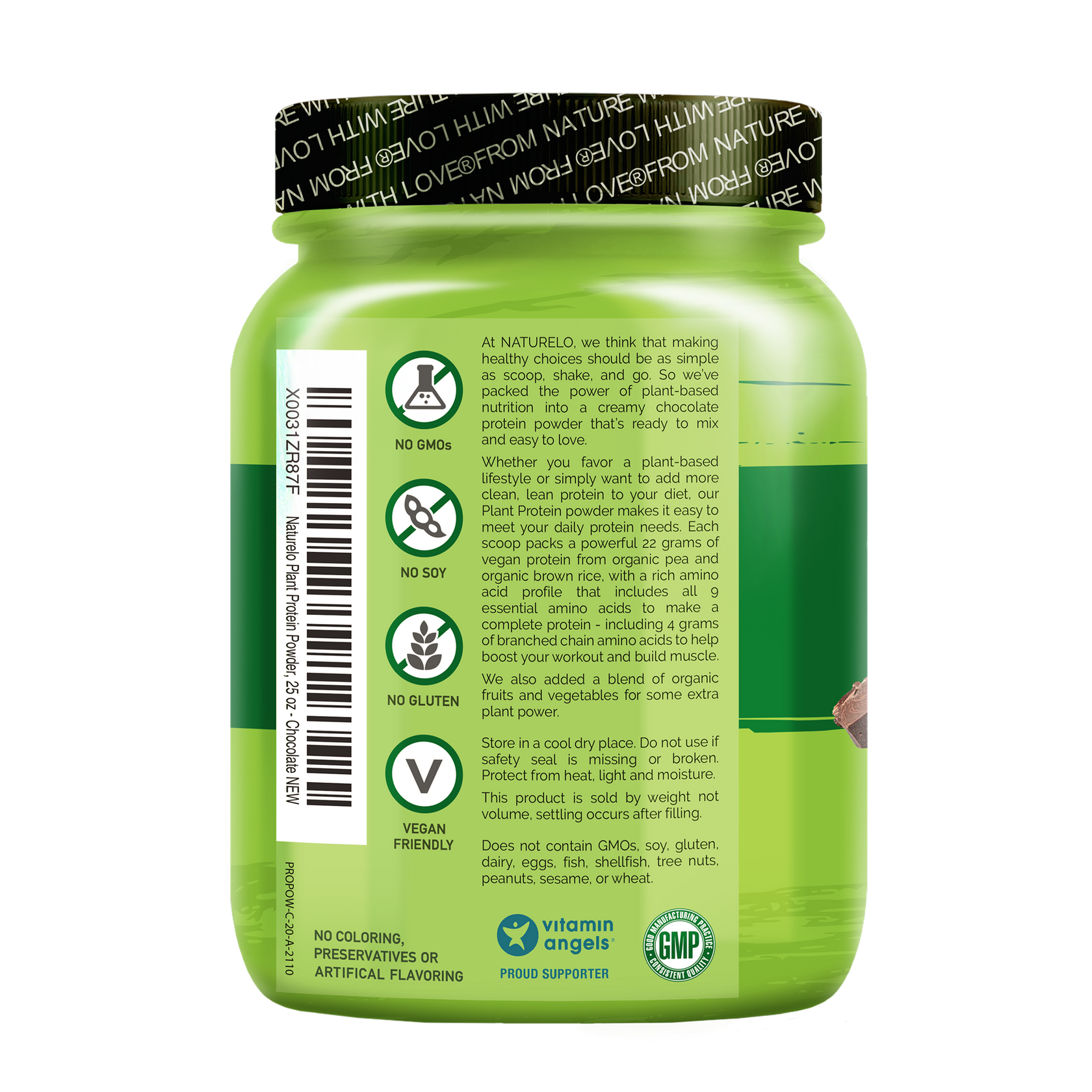 Organic Protein Plant-Based Powder | Vegan-Friendly | Naturelo Premium ...