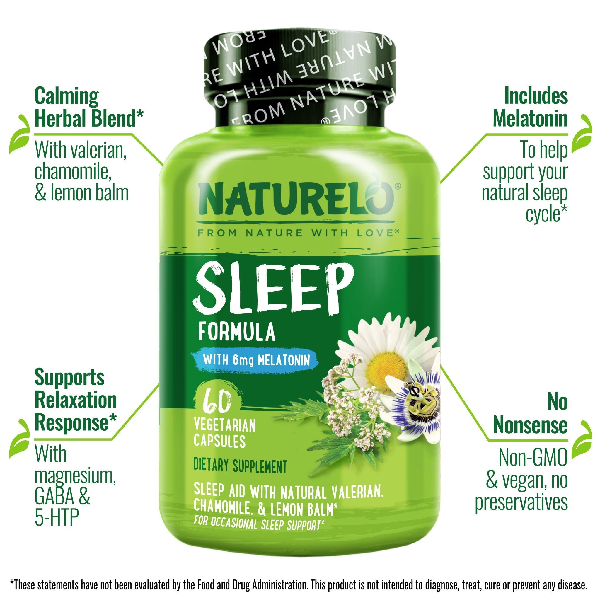 Sleep Support Supplement | Vegan Friendly | Naturelo Premium Supplements