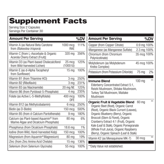 Whole Food Multivitamin with Immune Blend | Immune Health Defense ...