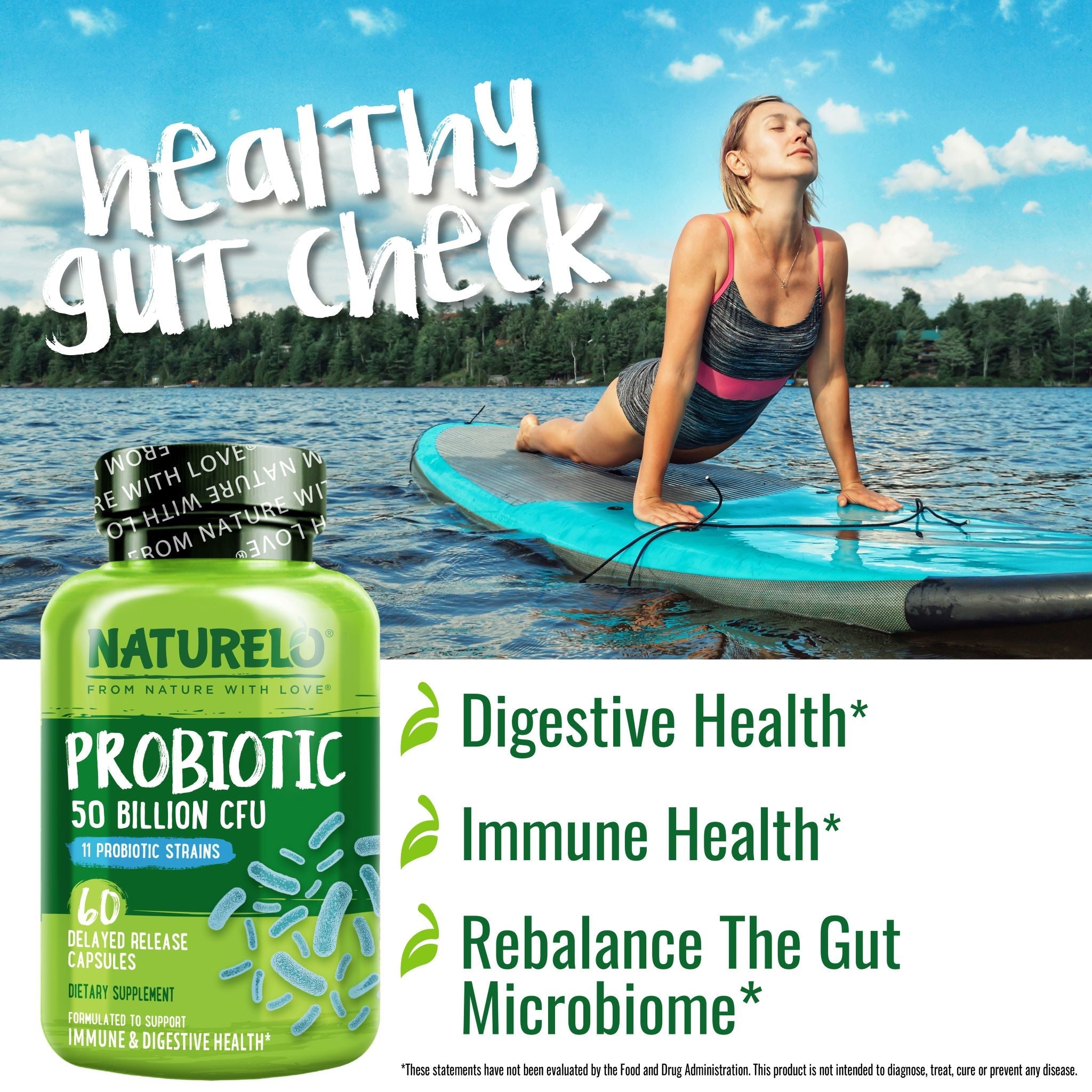 Vegan Probiotic Supplement | 50 Billion CFU | 11 Probiotic Strains | Naturelo Premium Supplements