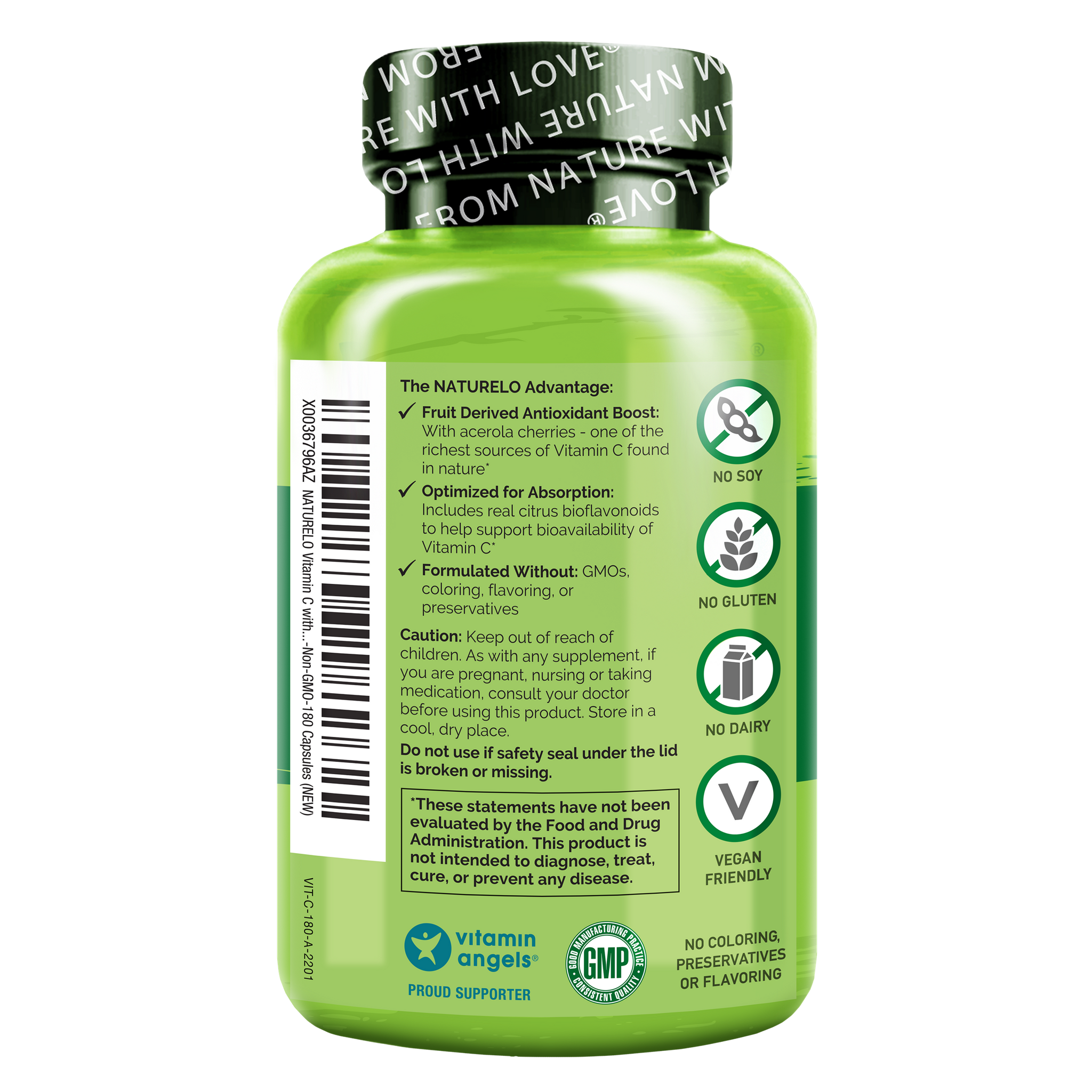 Vegan Vitamin C Supplements with Acerola Cherries | Naturelo Premium ...
