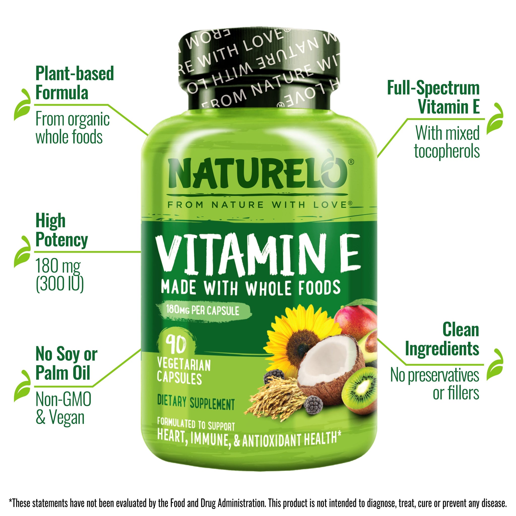 Plant-Based Vitamin E Supplements | Vegan Friendly | Naturelo Premium ...