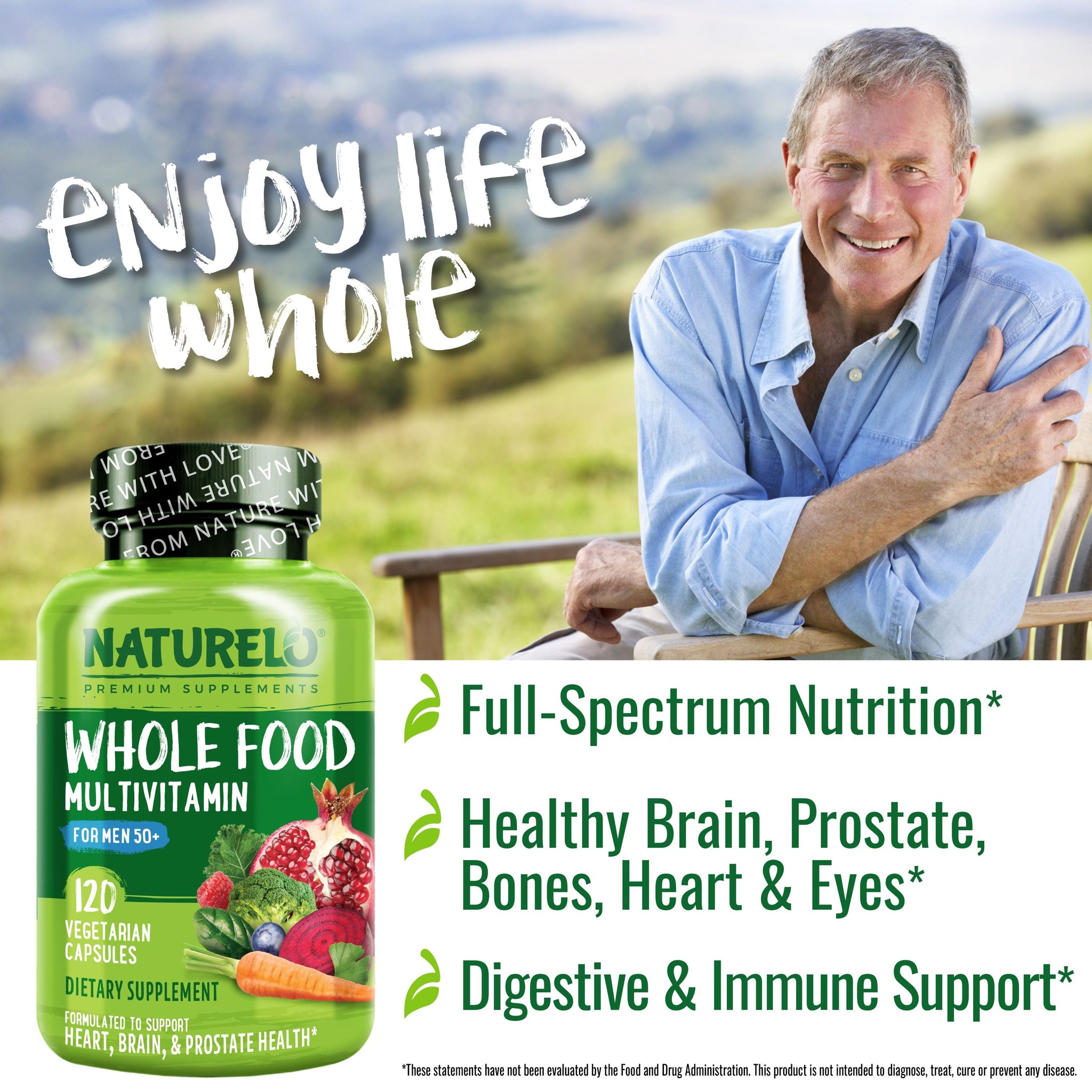 Whole Food Multivitamin for Men Over 50 | Plant-Based, Whole Food ...