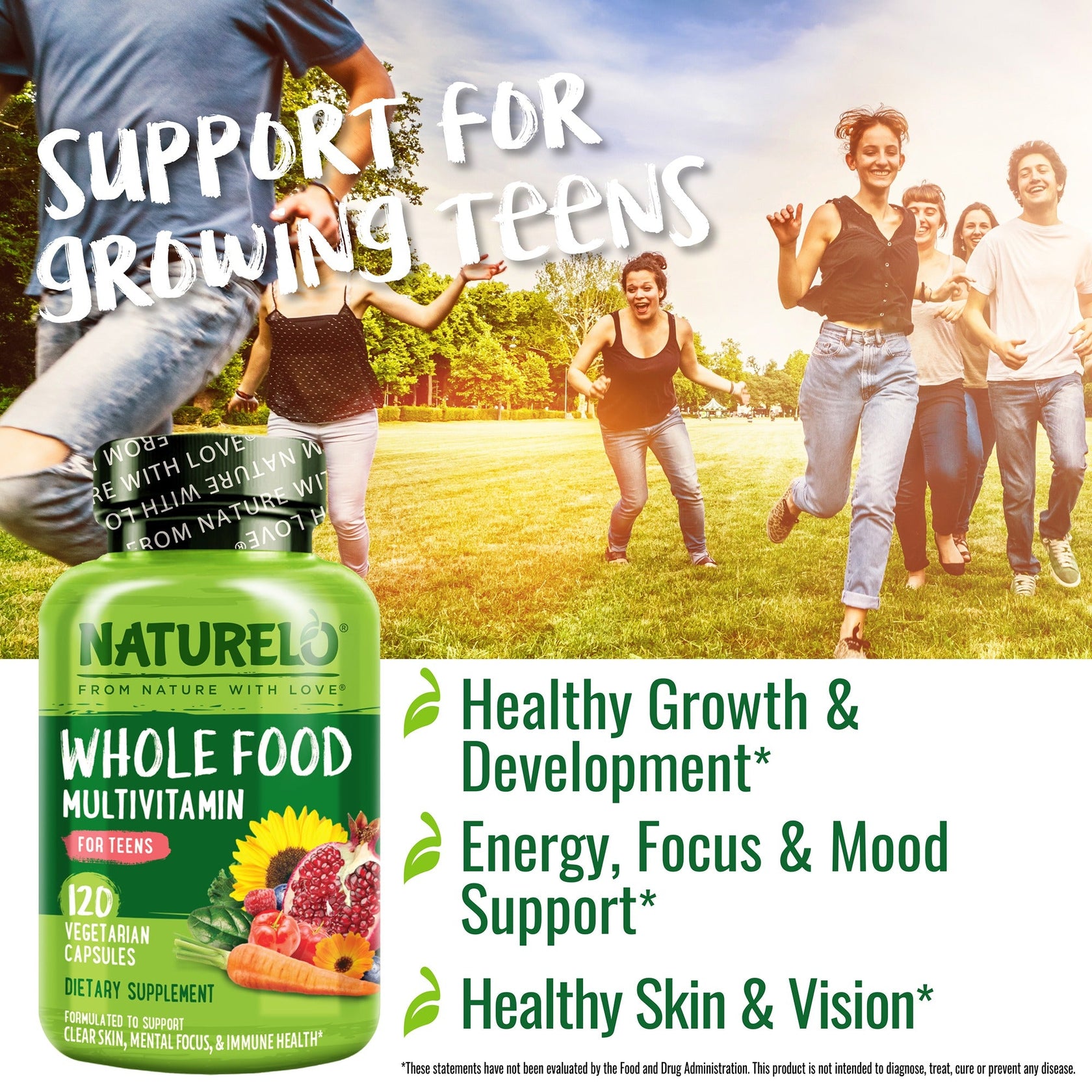 Whole Food Multivitamin for Teens | Boys and Girls | Plant-Based ...